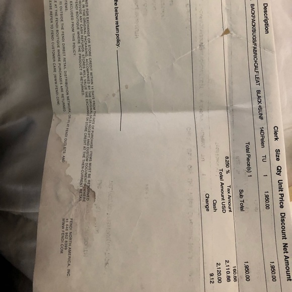 Fendi | Bags | Fendi Backpack Leather Black W Original Receipt | Poshmark